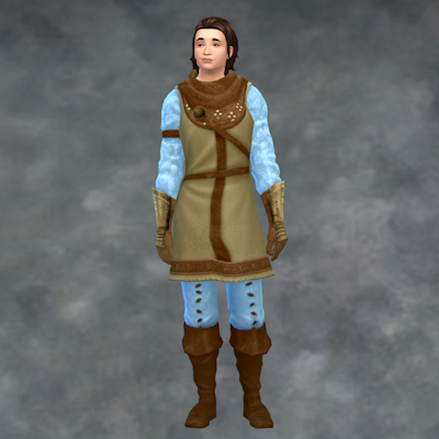 TSM Commoner Long Tunic Leather Dagger/No Dagger - The Sims 4 Create a ...