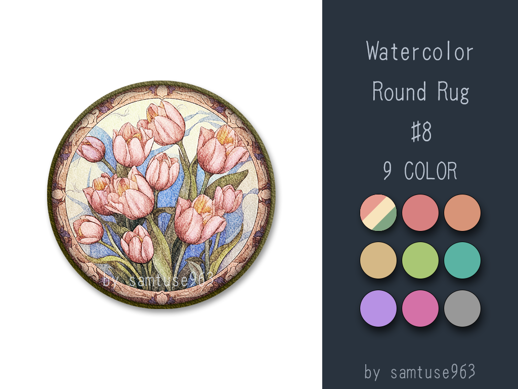 Watercolor Round Dance Rug #8 Samtuse963 - The Sims 4 Build / Buy ...