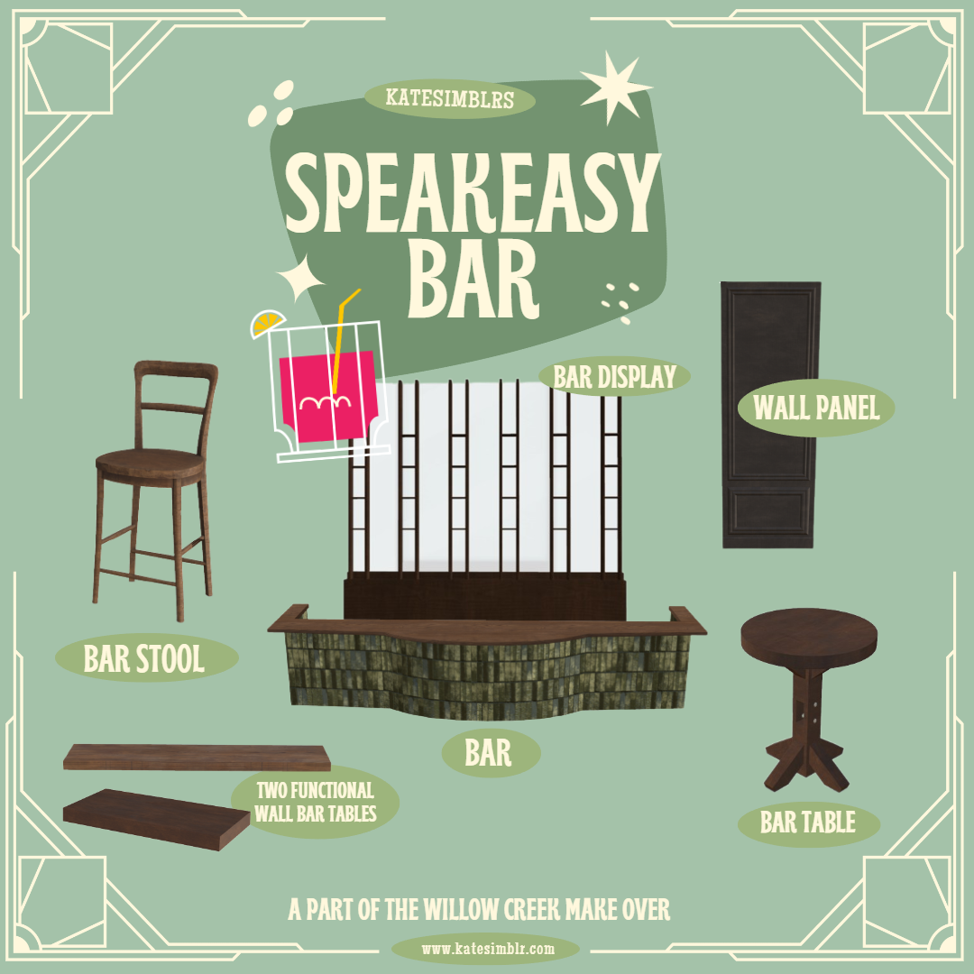 Speakeasy - wall bar table V2 - The Sims 4 Build / Buy - CurseForge