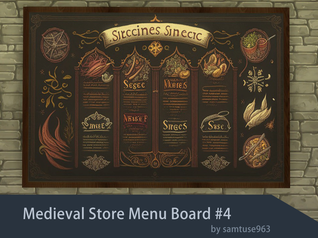 Medieval Store Menu Board #4 Samtuse963 - The Sims 4 Build / Buy ...