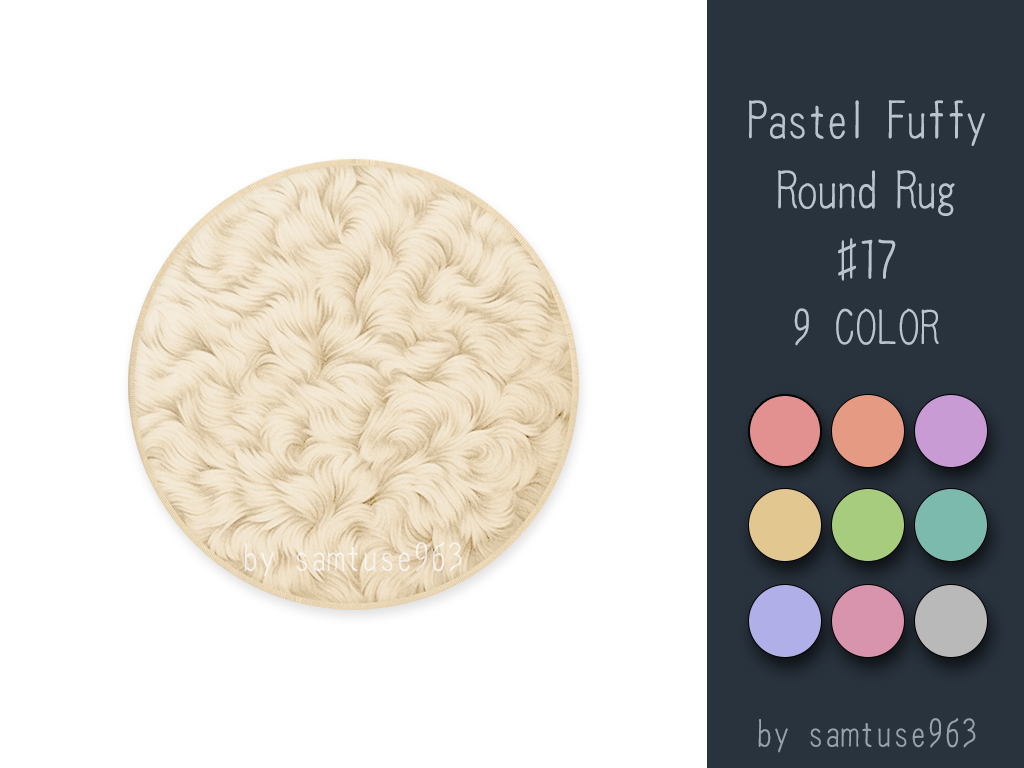 Pastel Fluffy Round Rug #17-Samtuse963 - The Sims 4 Build / Buy ...