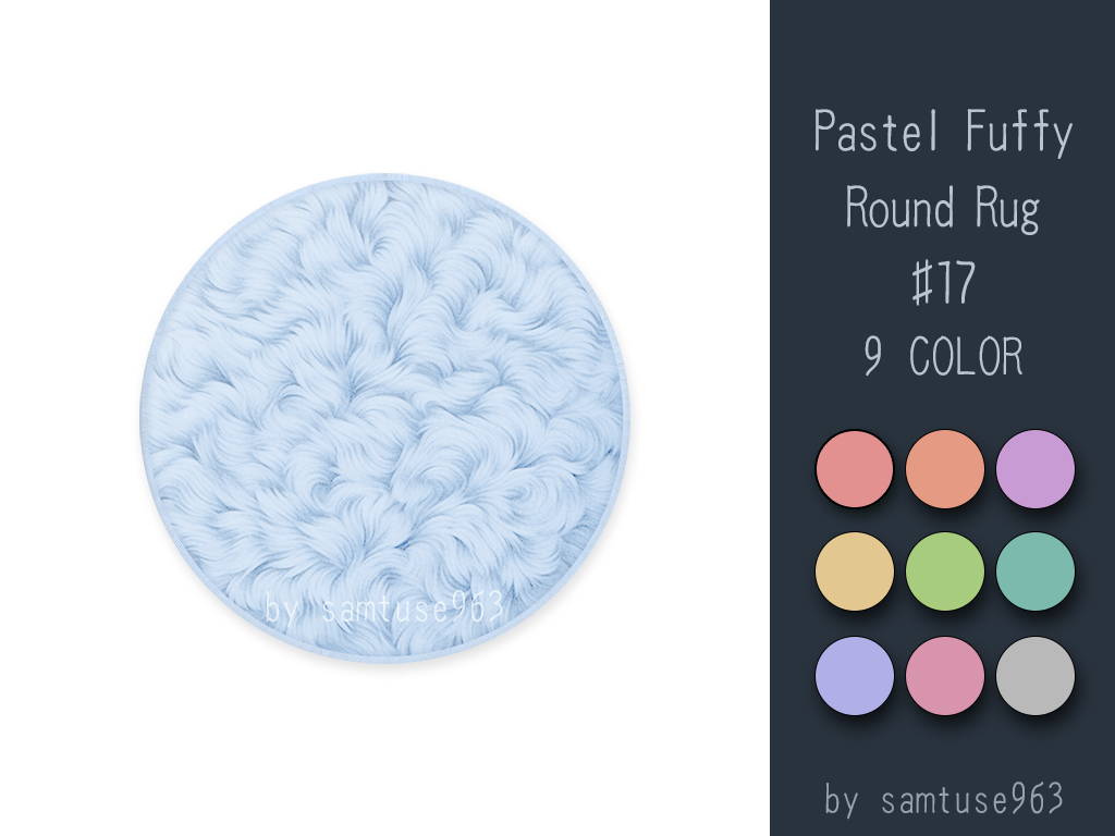 Pastel Fluffy Round Rug #17-Samtuse963 - The Sims 4 Build / Buy ...