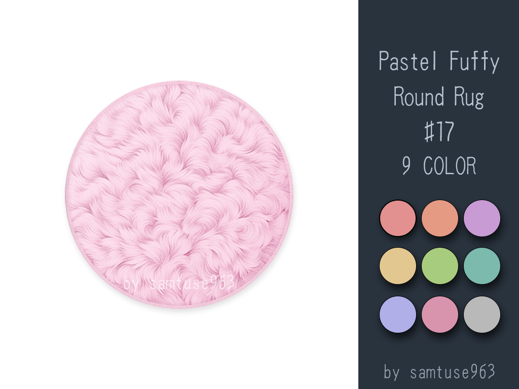 Pastel Fluffy Round Rug #17-Samtuse963 - The Sims 4 Build / Buy ...