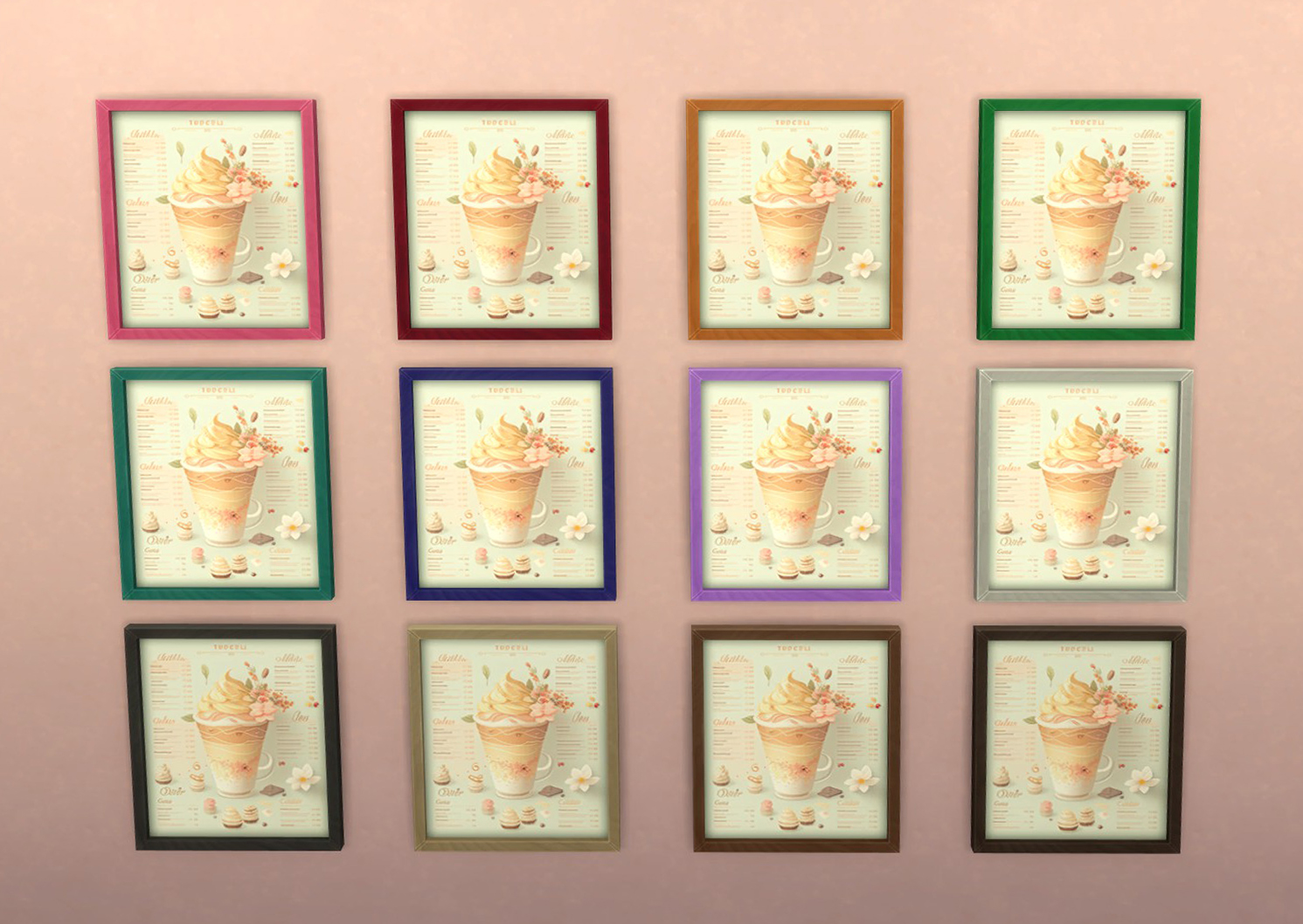 Cafe Menu Frame #1 Samtuse963 - Gallery - The Sims 4 Build / Buy ...