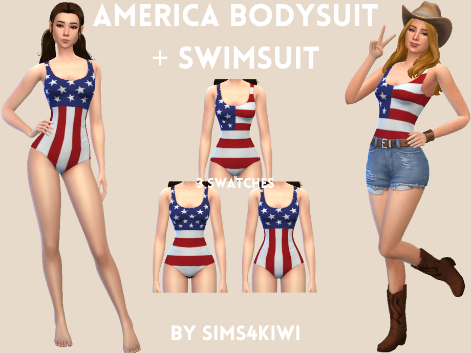 America Bodysuit + Swimsuit - The Sims 4 Create a Sim - CurseForge