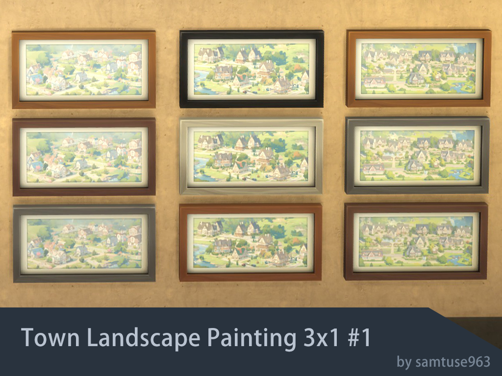 Town Landscape Painting 3x1 #1 - The Sims 4 Build / Buy - CurseForge