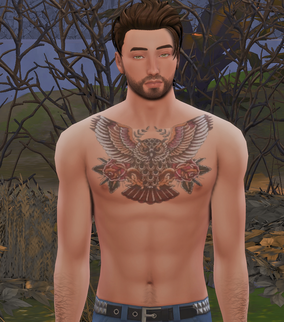 Masculine Chest new trad tattoo - Screenshots - The Sims 4 Create a Sim ...