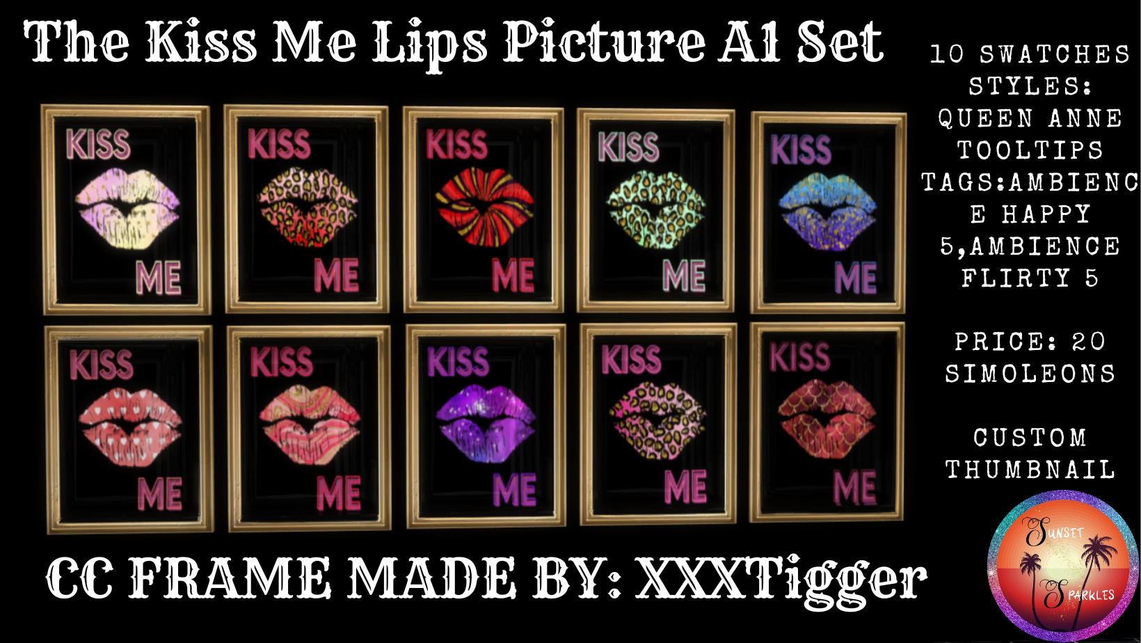 The Kiss Me Lips Picture A1 Set - The Sims 4 Build / Buy - CurseForge