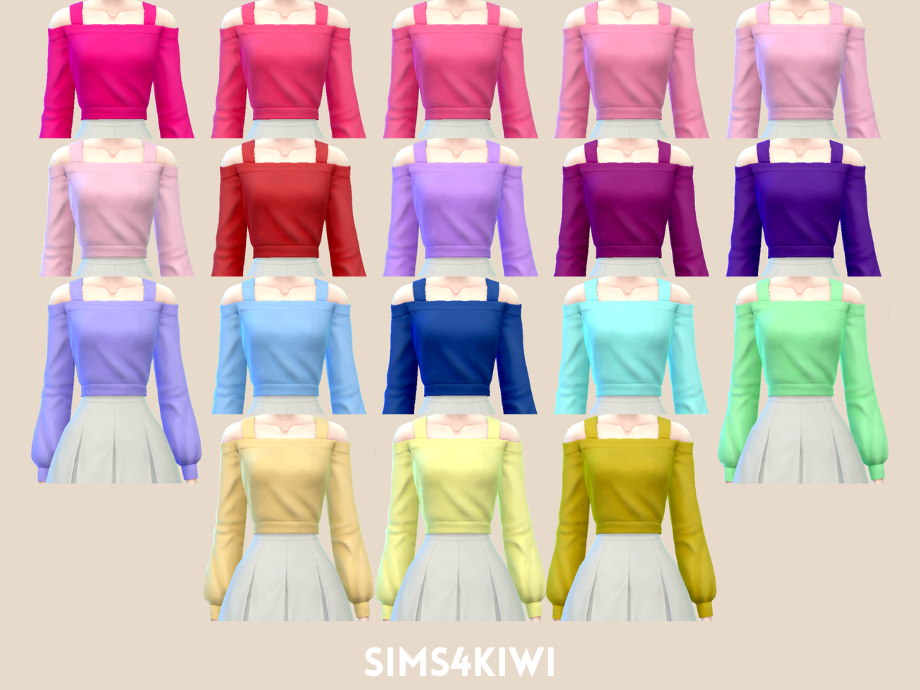 Cute Open Shoulder Tops - The Sims 4 Create a Sim - CurseForge