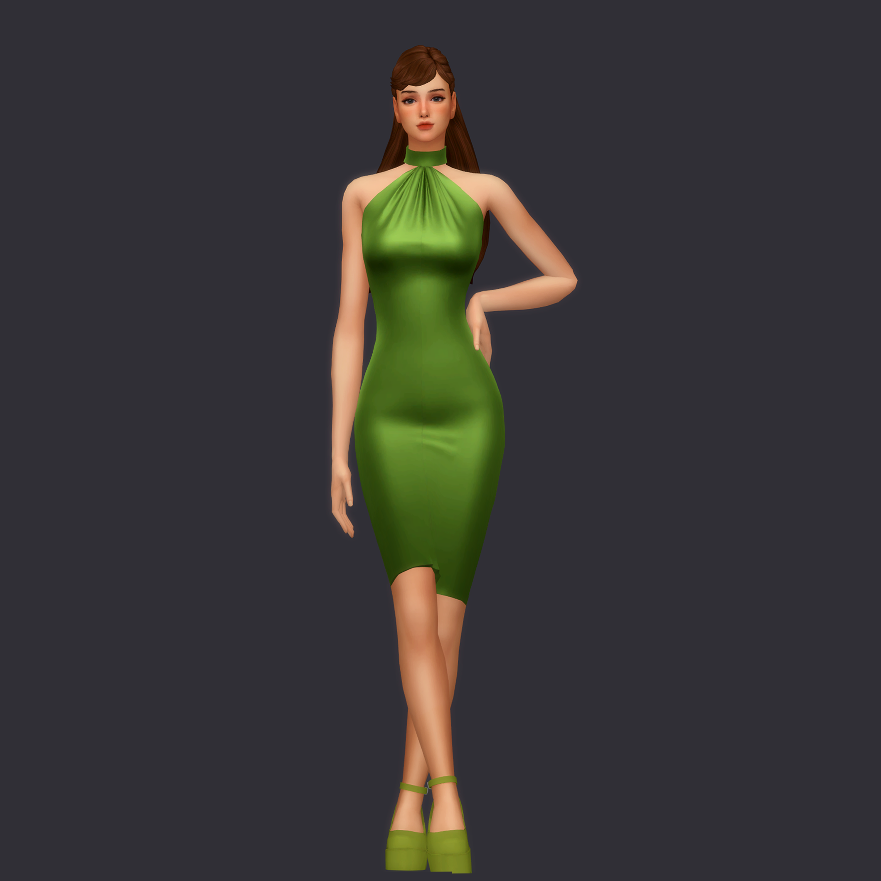 [simna] Rebecca halter neck dress - The Sims 4 Create a Sim - CurseForge