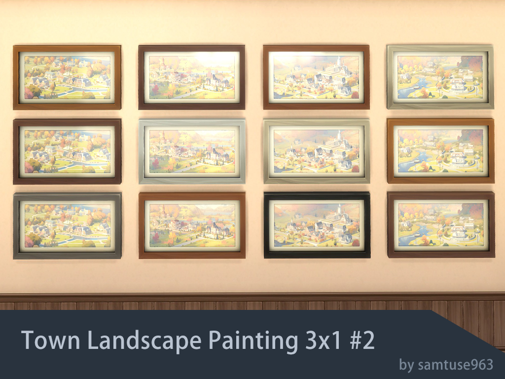 Town Landscape Painting 3x1 #2 Samtuse963 - The Sims 4 Build / Buy - CurseForge