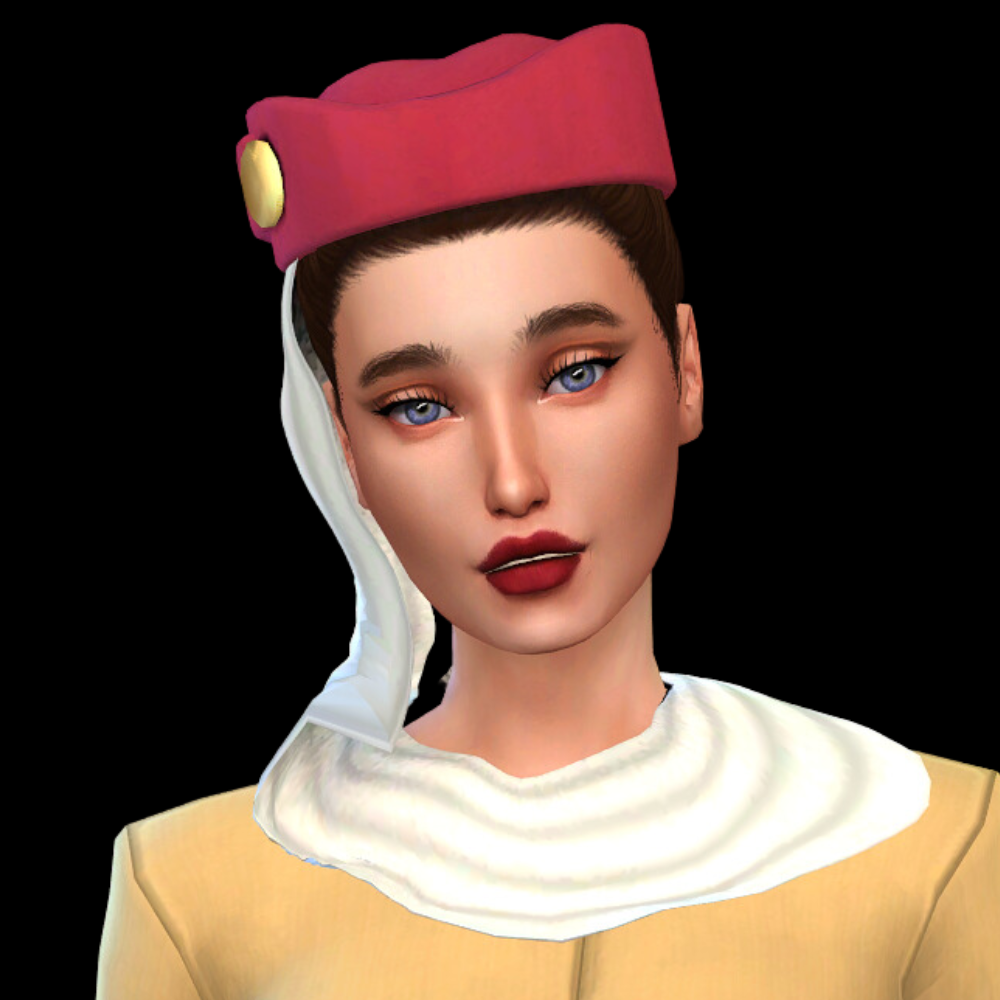 Flight attendant hat and scarf - Gallery - The Sims 4 Create a Sim ...