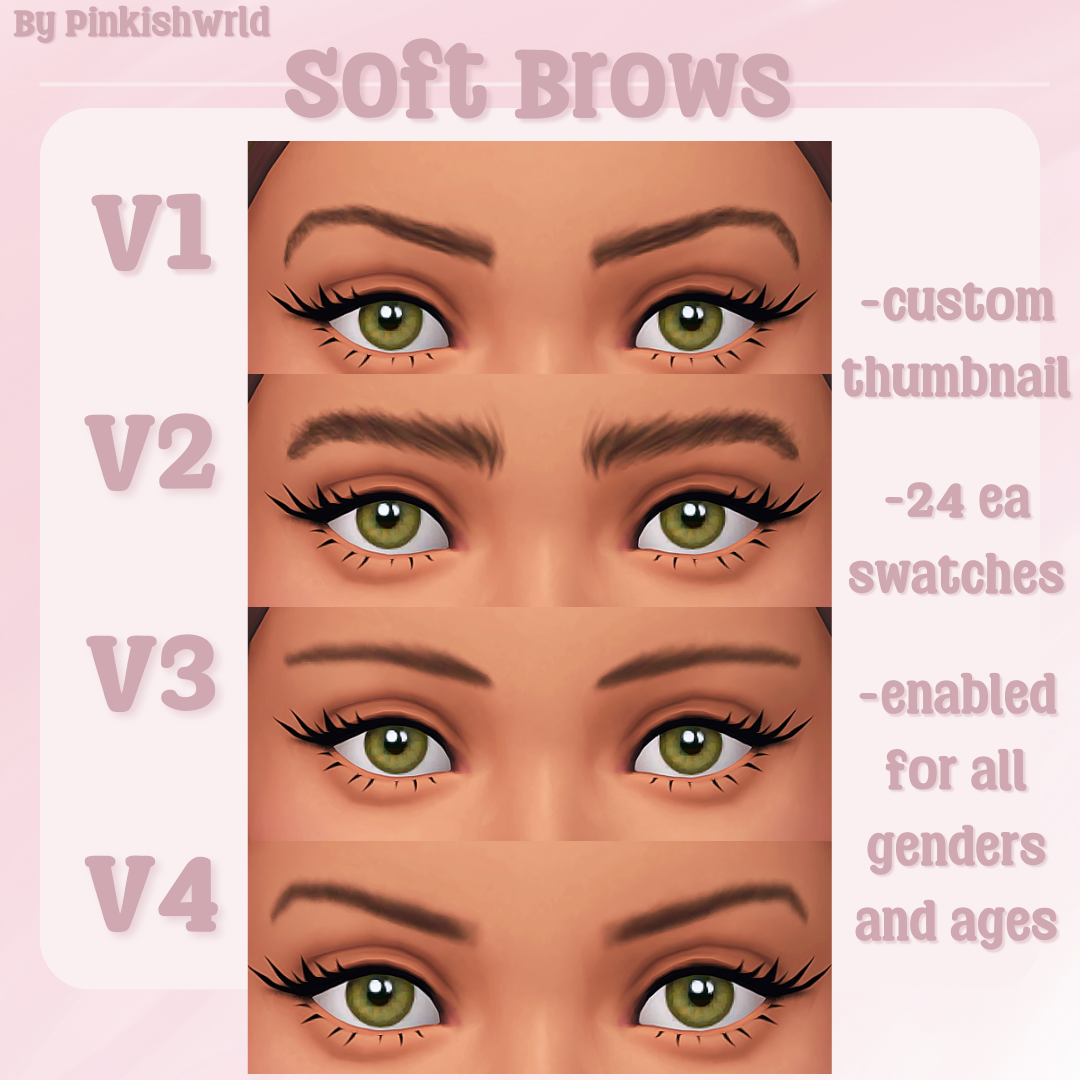 Soft Brows By PinkishWrld 💗 - Gallery - The Sims 4 Create a Sim ...