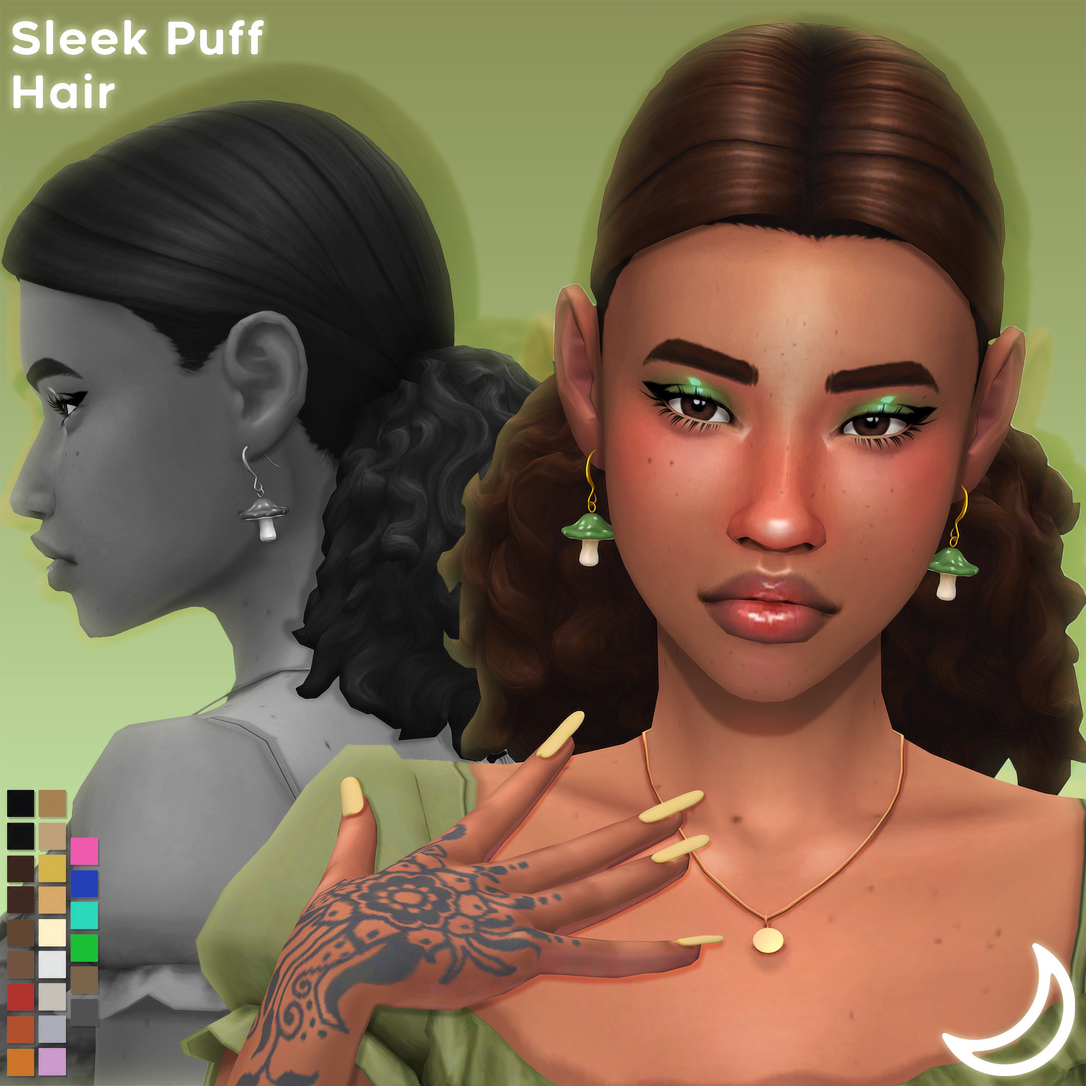 Sleek Puff Hair - The Sims 4 Create a Sim - CurseForge