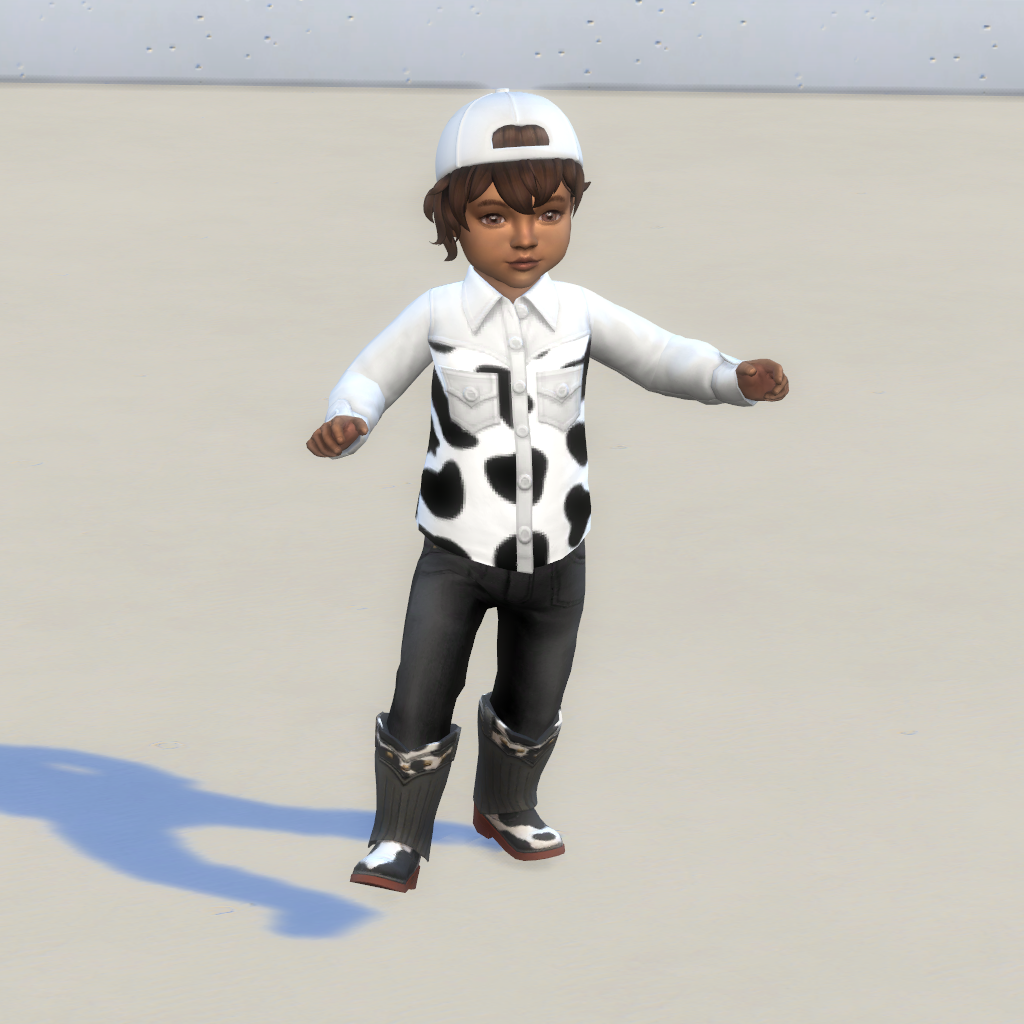 Horse Ranch Cow Print Shirt Toddler - Gallery - The Sims 4 Create a Sim ...