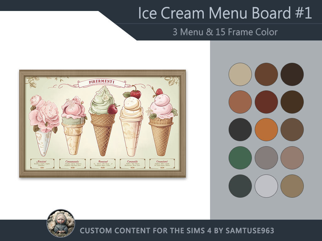 Ice Cream Menu Board #1 Samtuse963 - Gallery - The Sims 4 Build / Buy ...