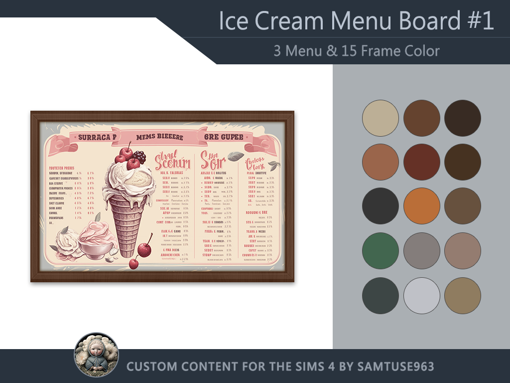 Ice Cream Menu Board #1 Samtuse963 - Gallery - The Sims 4 Build / Buy ...
