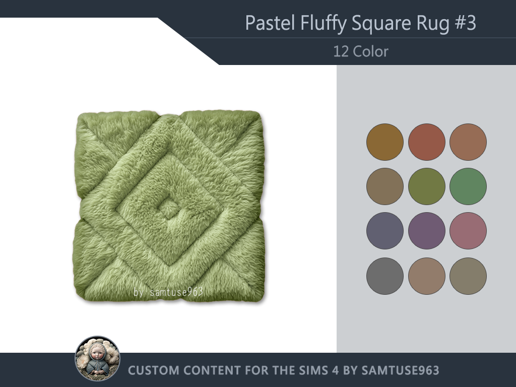 Pastel Fluffy Square Dance Rug #3 Samtuse963 - The Sims 4 Build / Buy ...
