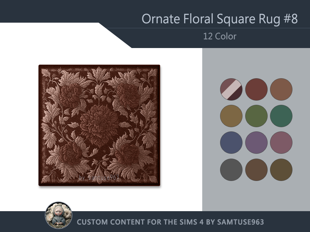 Ornate Floral Square Dance Rug #8 Samtuse963 - Screenshots - The Sims 4 ...