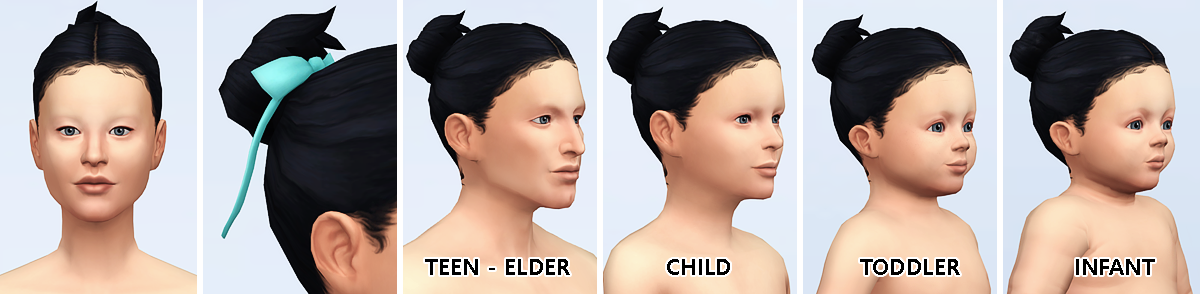 R 000 & 1837 Co. - Hailey Bun Hair & RIbbon SET - Gallery - The Sims 4 ...
