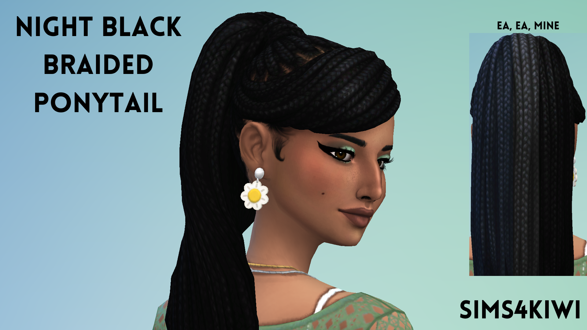 Night Black Braided Ponytail - Gallery - The Sims 4 Create a Sim ...