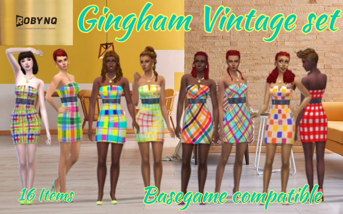 Gingham vintage dress set - Gallery - The Sims 4 Create a Sim - CurseForge