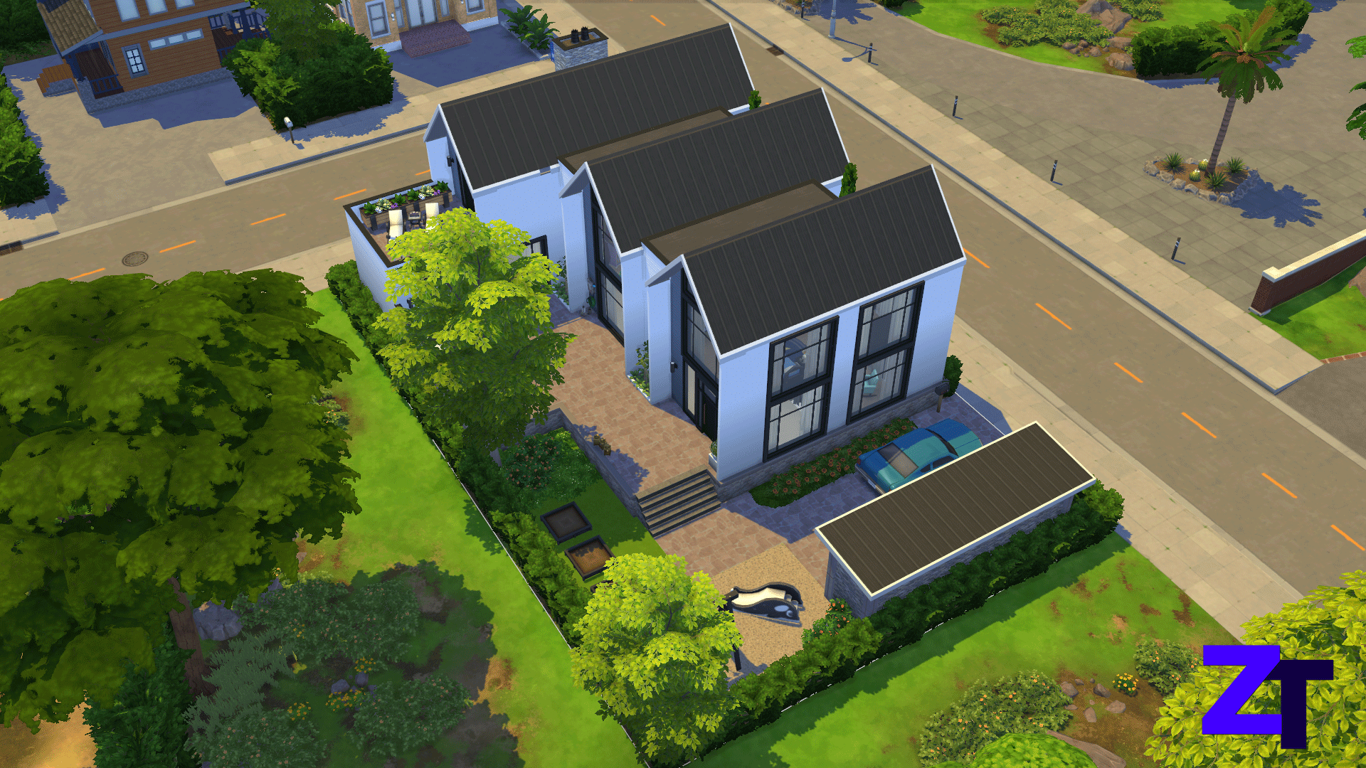 ZT Modern Blue Suburban - Gallery - The Sims 4 Rooms / Lots - CurseForge