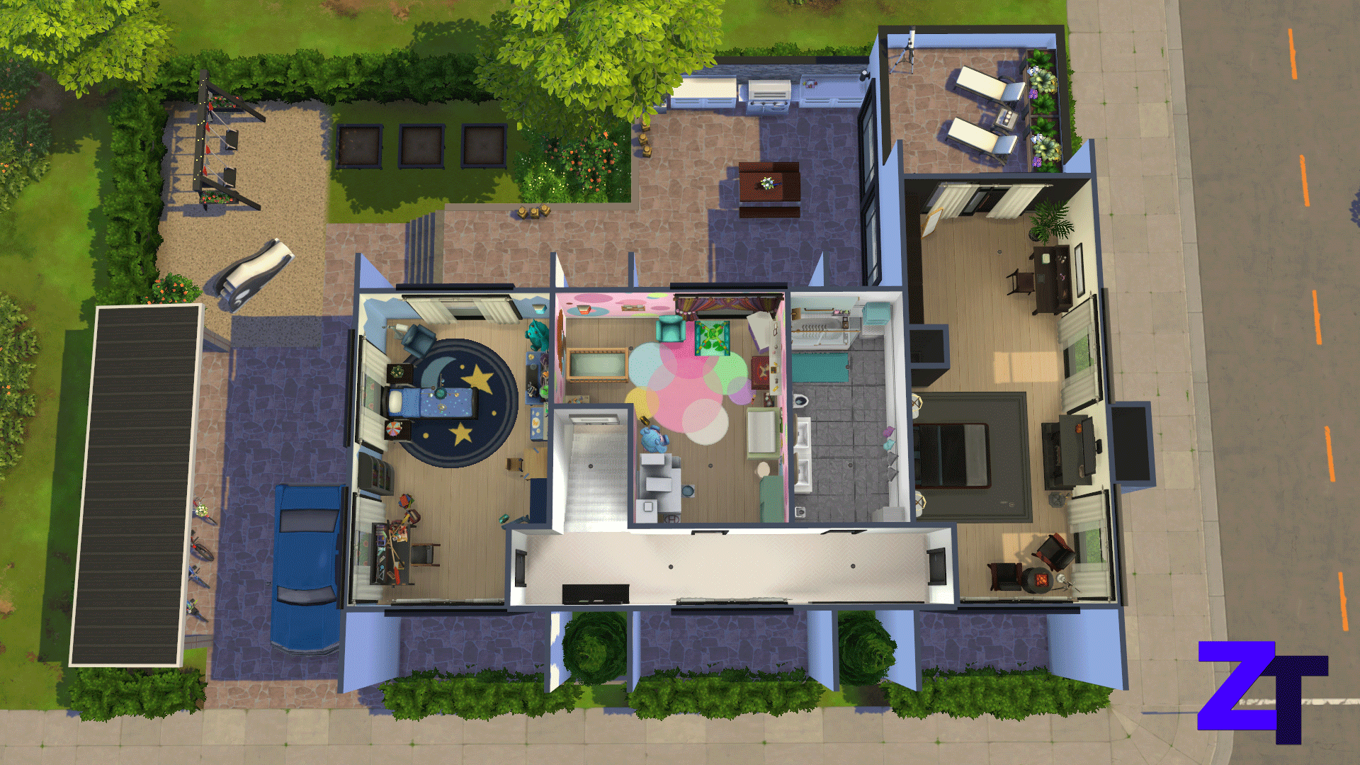 ZT Modern Blue Suburban - Gallery - The Sims 4 Rooms / Lots - CurseForge
