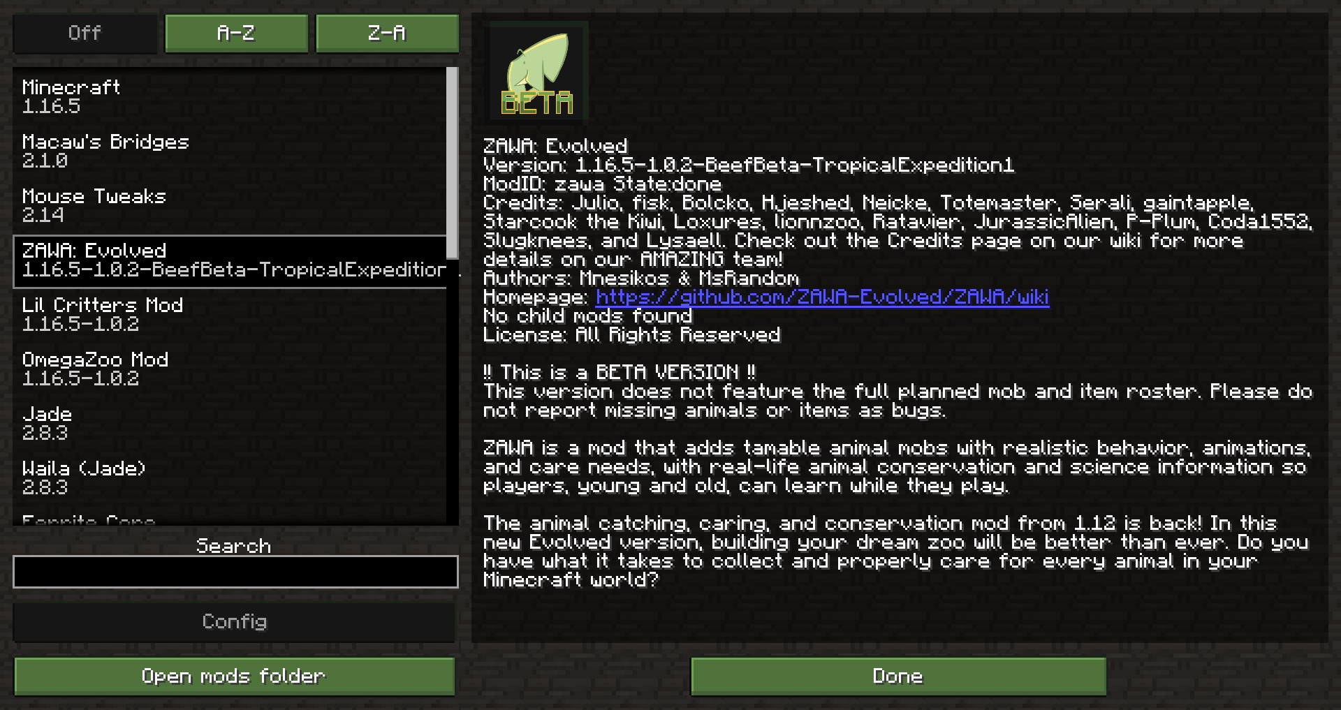 ZAWA: Evolved GUI - Dark mode - Screenshots - Minecraft Resource Packs ...