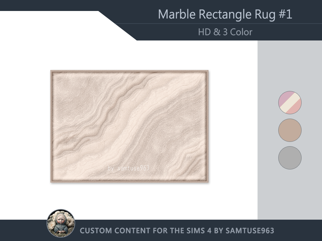 Marble Rectangle Dance Rug #1 HQ Samtuse963 - The Sims 4 Build / Buy ...