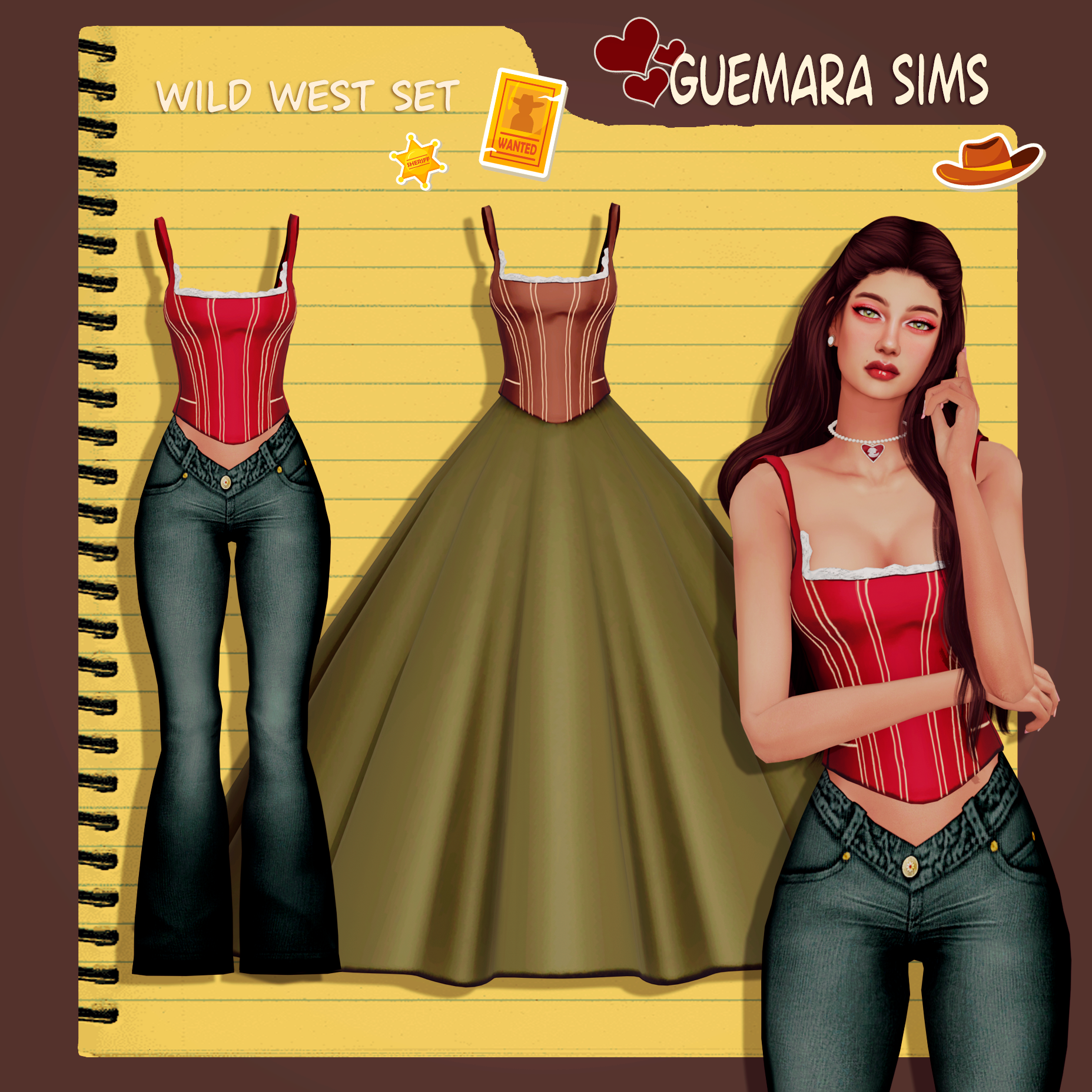 Wild west dress (Plain) - Gallery - The Sims 4 Create a Sim - CurseForge