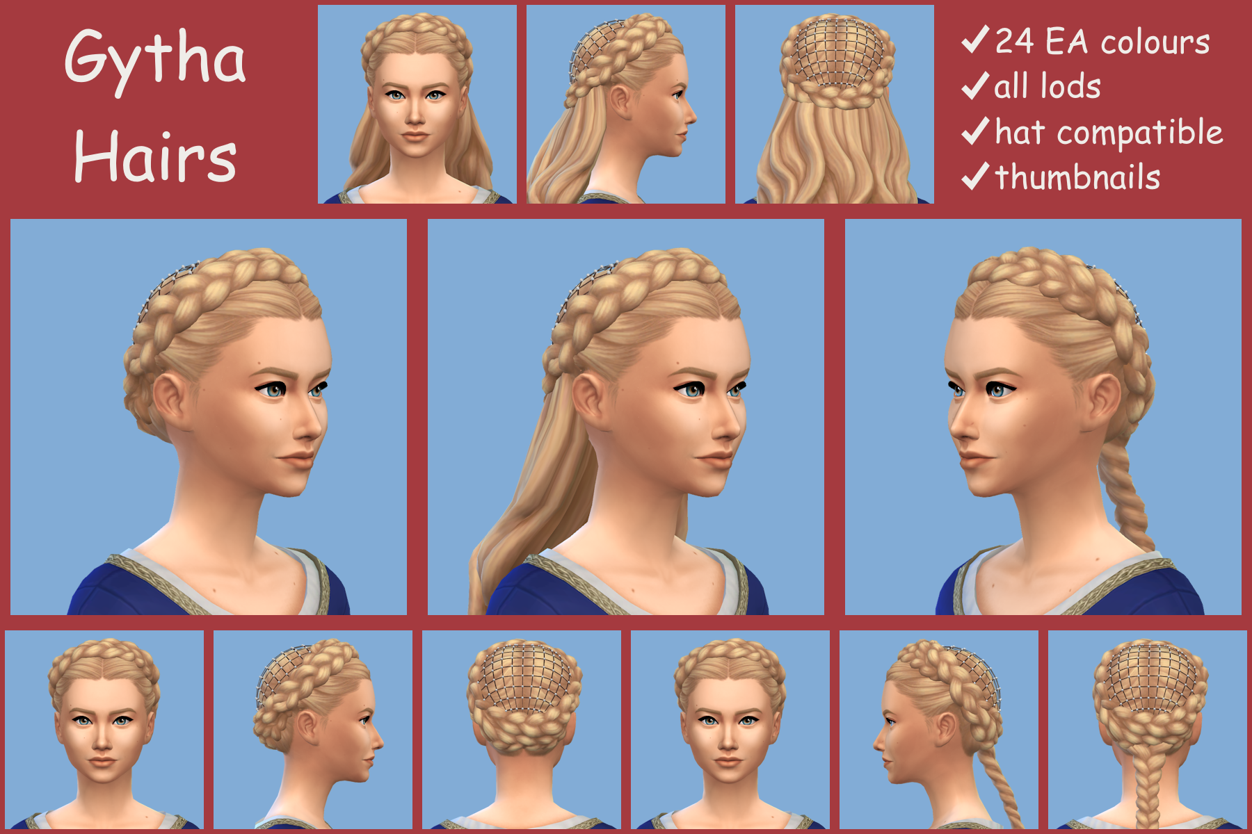 Gytha Hair Set - Buzzard - Gallery - The Sims 4 Create a Sim - CurseForge