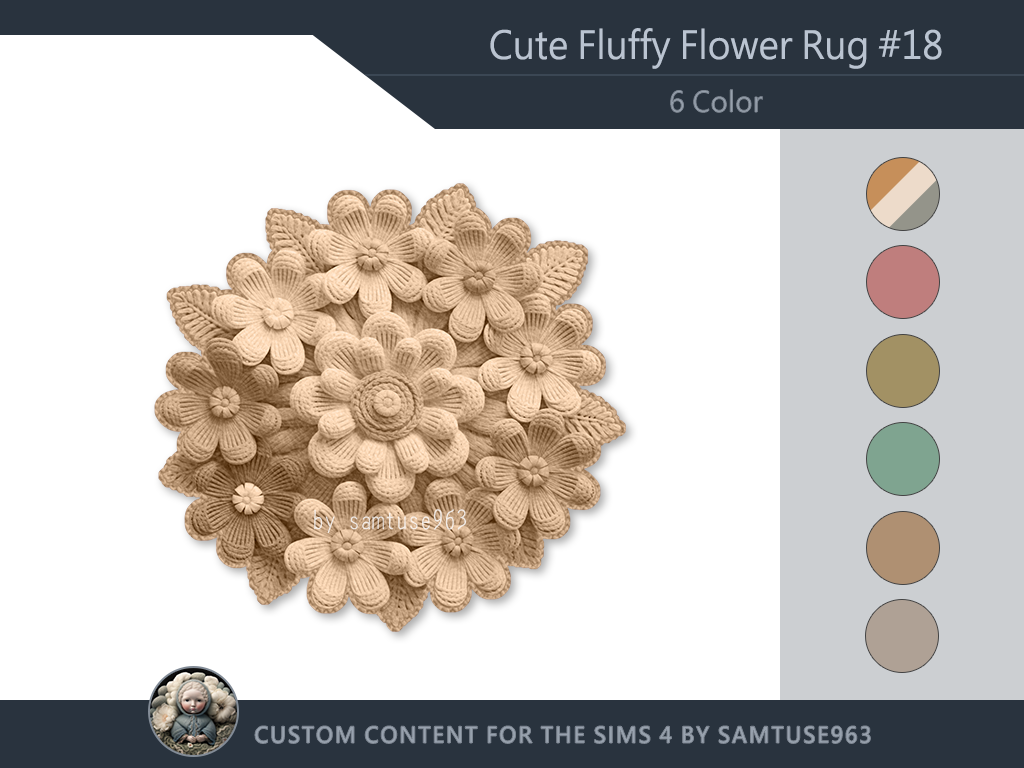 HQ Cute Fluffy Flower Dance Rug #18 Samtuse963 - The Sims 4 Build / Buy ...