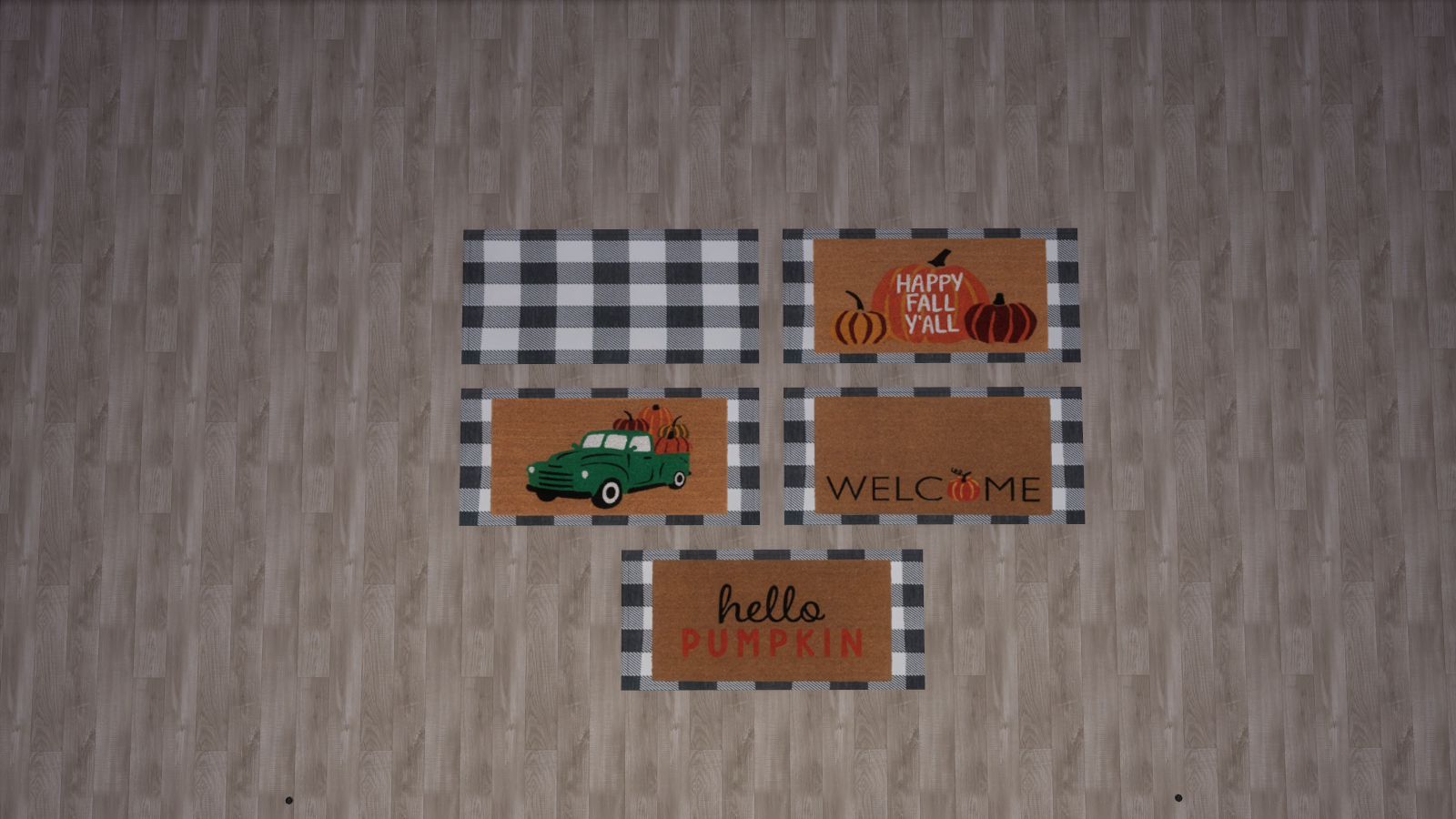 Fall Welcome Mat with Plaid Rug - Gallery - The Sims 4 Build / Buy ...