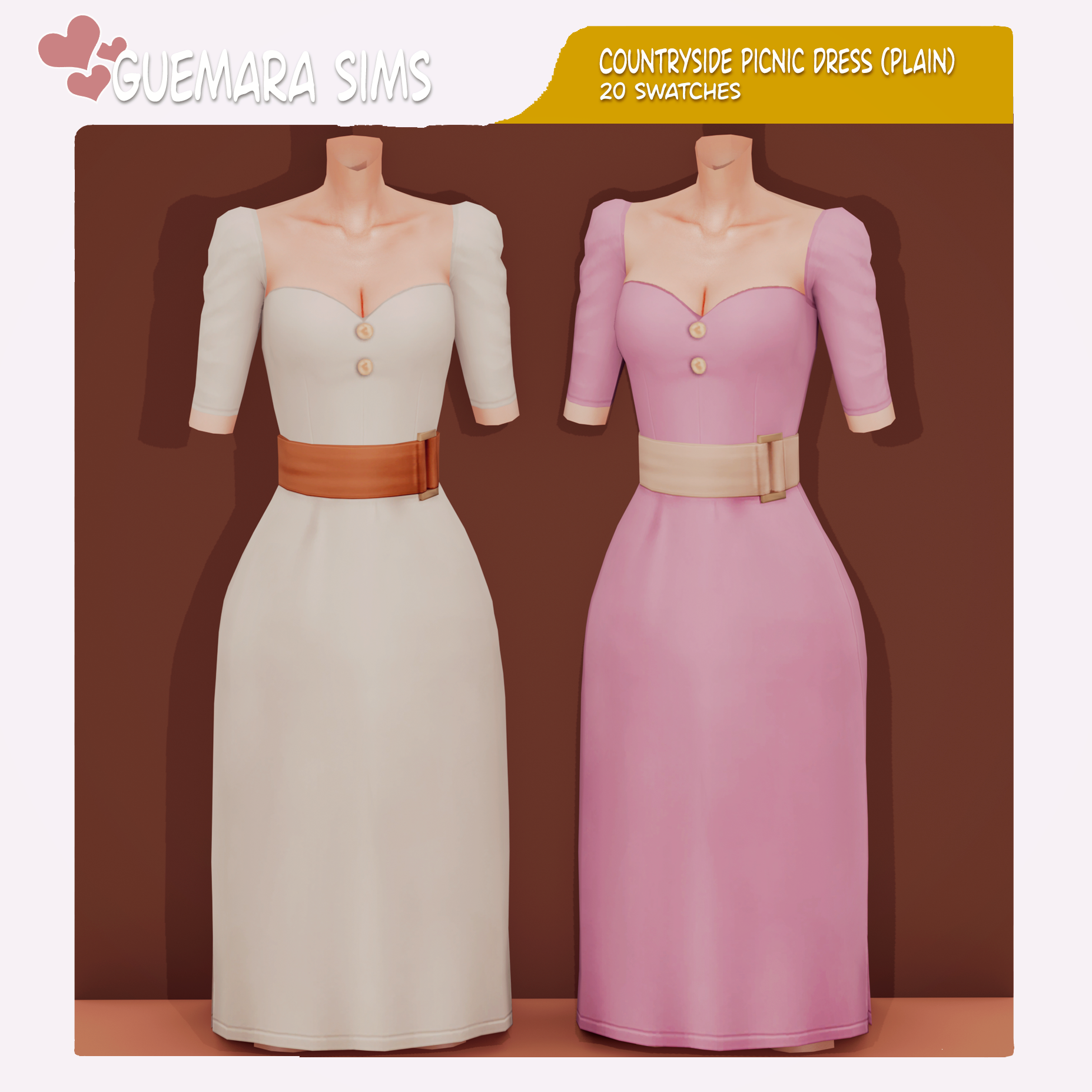 Countryside Picnic dress (Plain) - Gallery - The Sims 4 Create a Sim ...