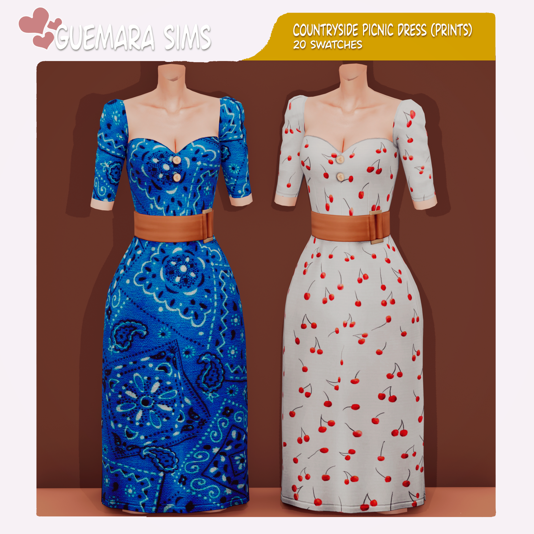 Countryside Picnic dress (Prints) - Gallery - The Sims 4 Create a Sim ...