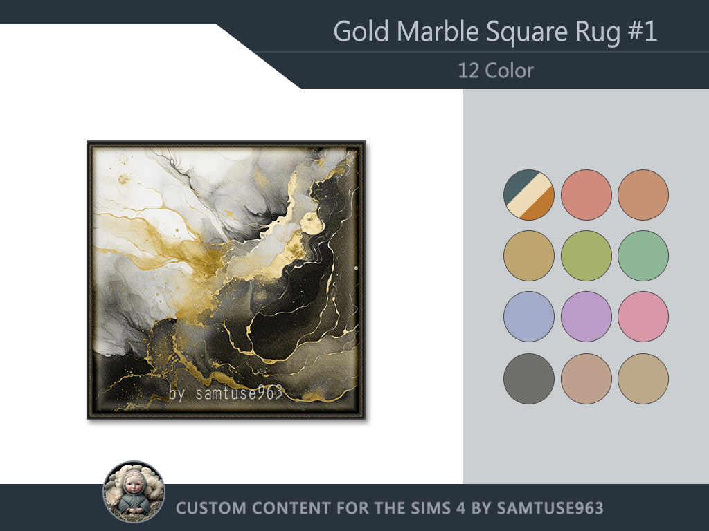 HQ Gold Marble Square Dance Rug #1 Samtuse963 - Screenshots - The Sims ...
