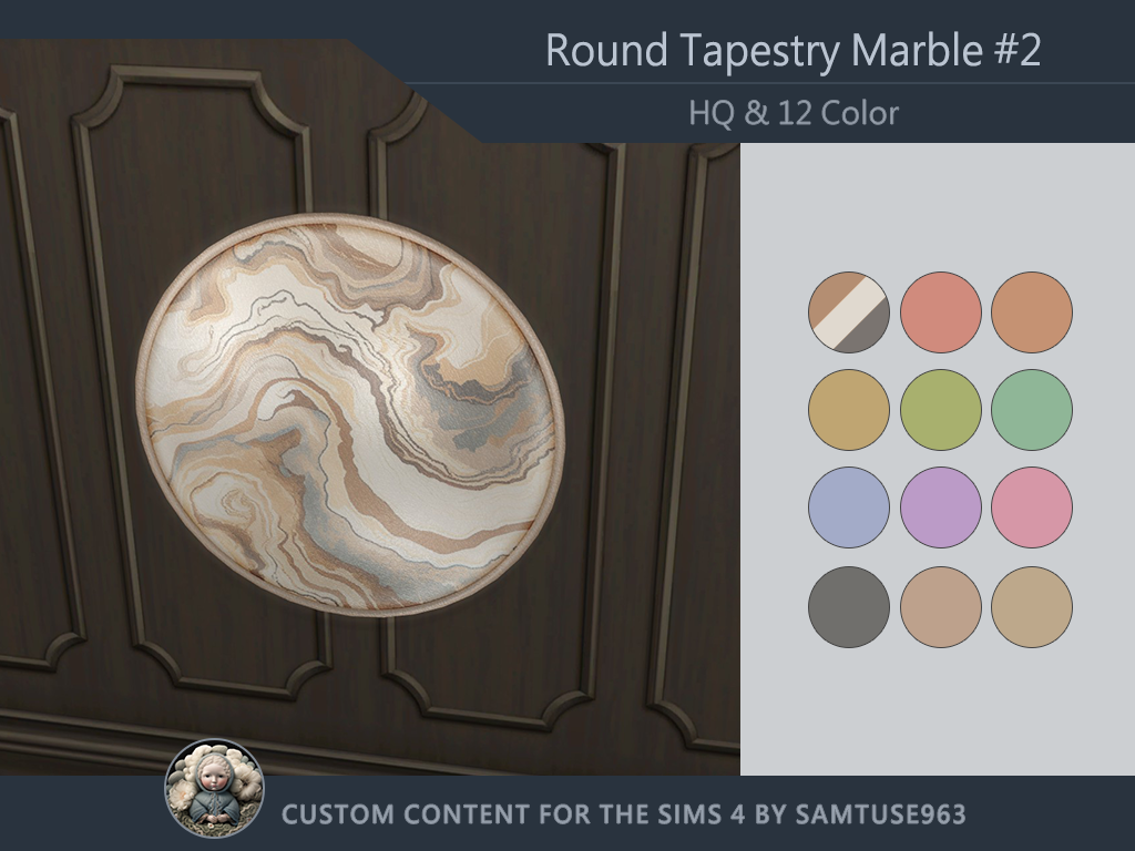 HQ Round Tapestry Marble #2 Samtuse963 - Gallery - The Sims 4 Build / Buy - CurseForge
