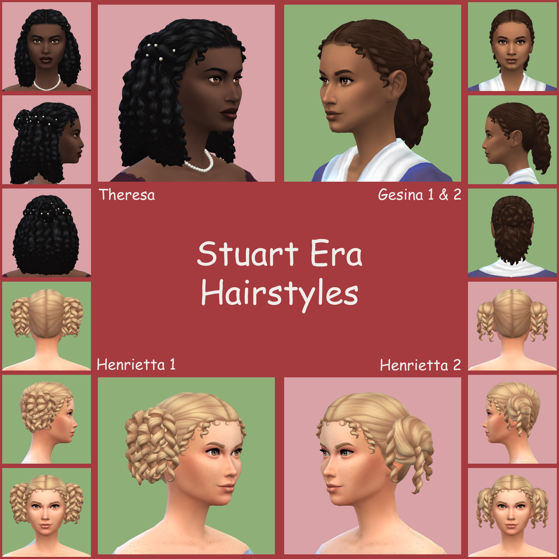 Stuart Era Hairstyles - Buzzard - Gallery - The Sims 4 Create a Sim ...