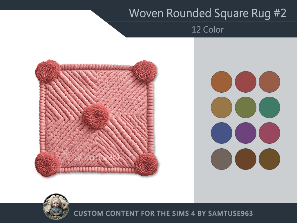 HQ Woven Rounded Square Dance Rug #2 Samtuse963 - The Sims 4 Build ...