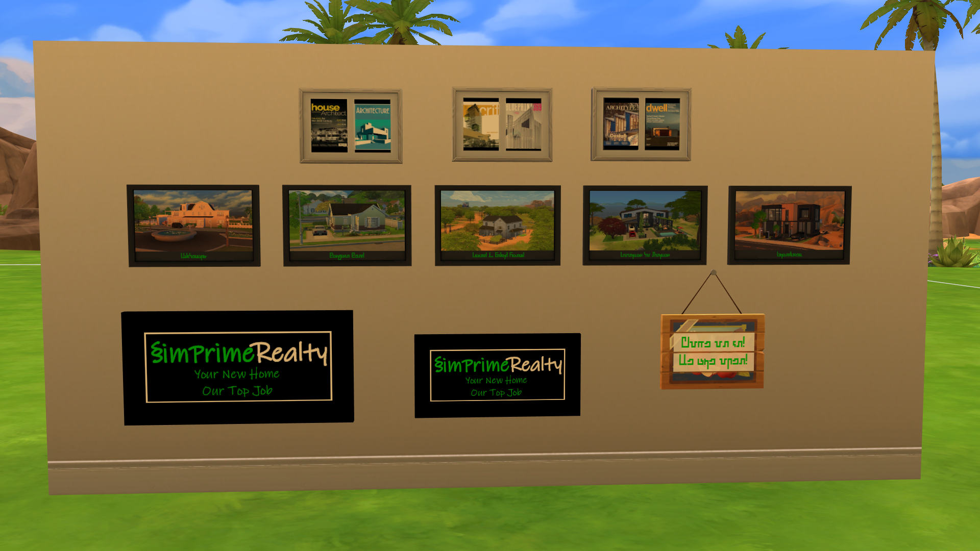 Sim Prime Realty Office Signs - The Sims 4 Build / Buy - CurseForge