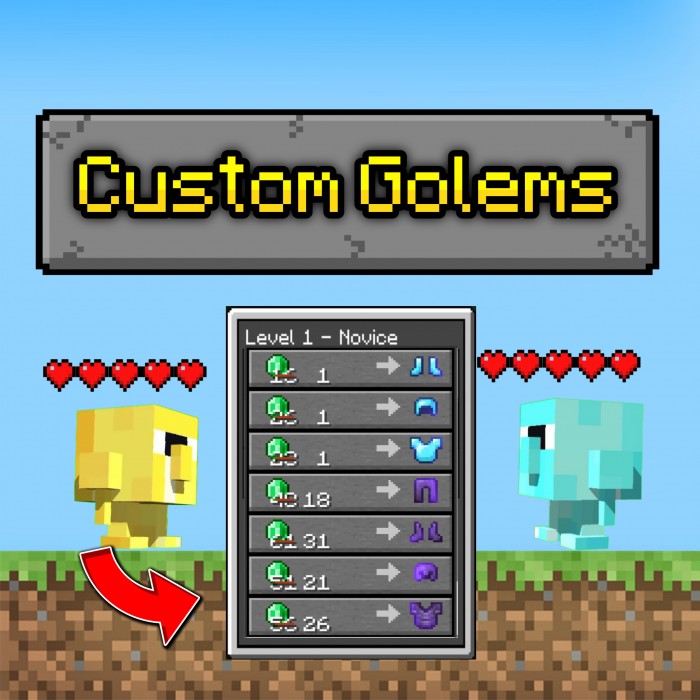 Custom Mini Golems Gallery Minecraft Bedrock Addons Curseforge