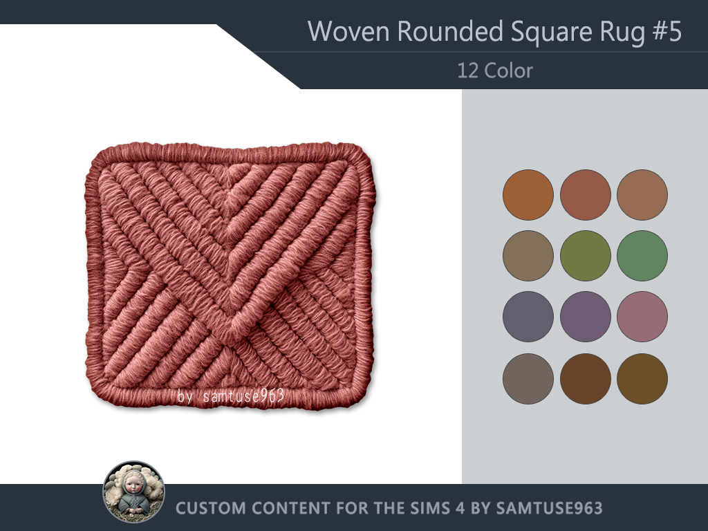 HQ Woven Rounded Square Dance Rug #5 Samtuse963 - Gallery - The Sims 4 ...