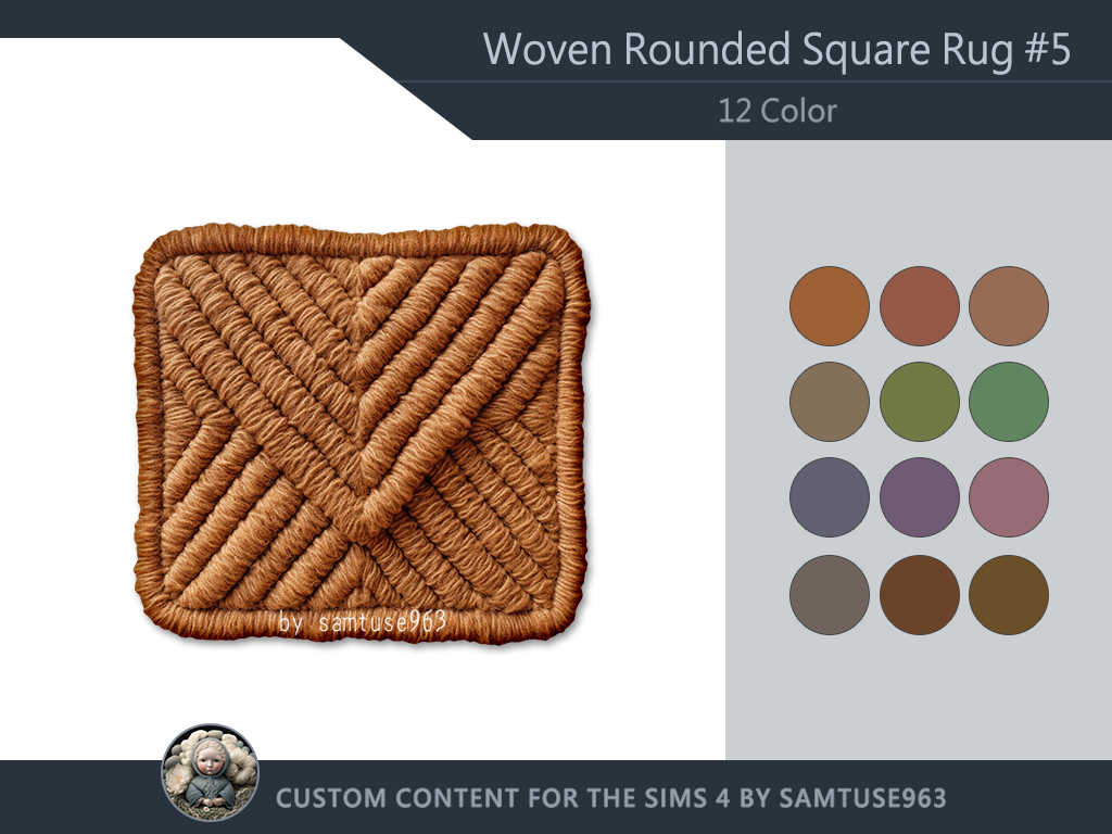 HQ Woven Rounded Square Dance Rug #5 Samtuse963 - The Sims 4 Build ...