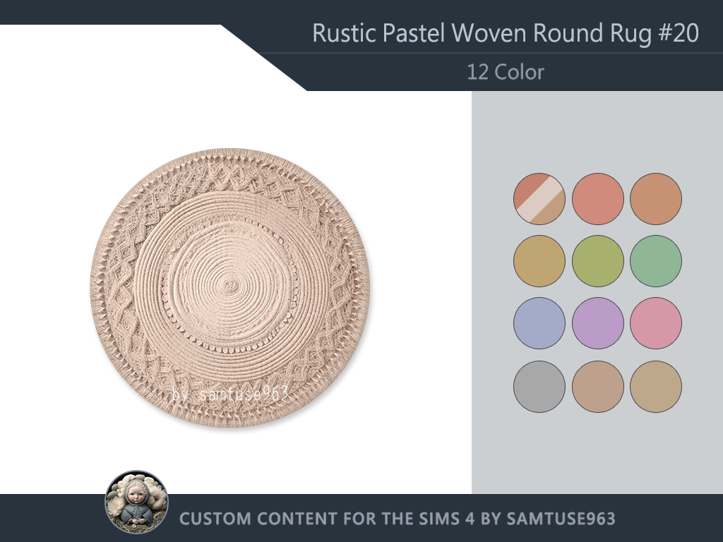 HQ Rustic Pastel Woven Round Dance Rug #20 Samtuse963 - The Sims 4 ...
