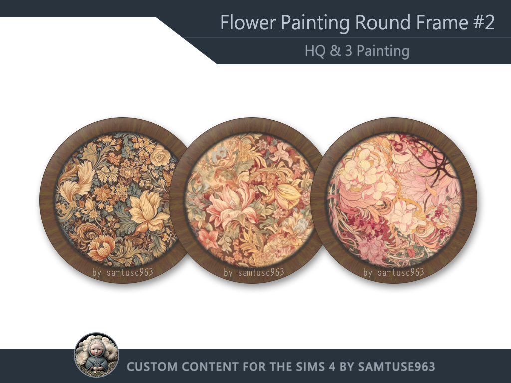 HQ Flower Painting Round Frame #2 Sellable Samtuse963 - The Sims 4 Build / Buy - CurseForge