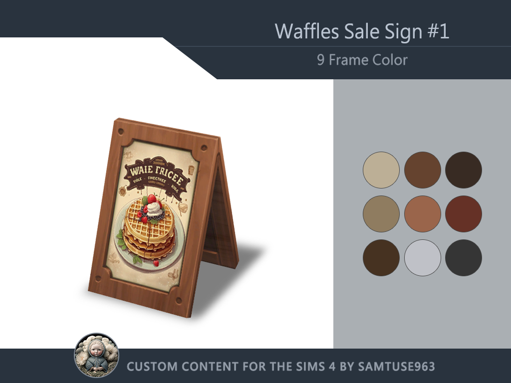 Waffles Sale Wooden Sign #1 Samtuse963 - The Sims 4 Build / Buy ...