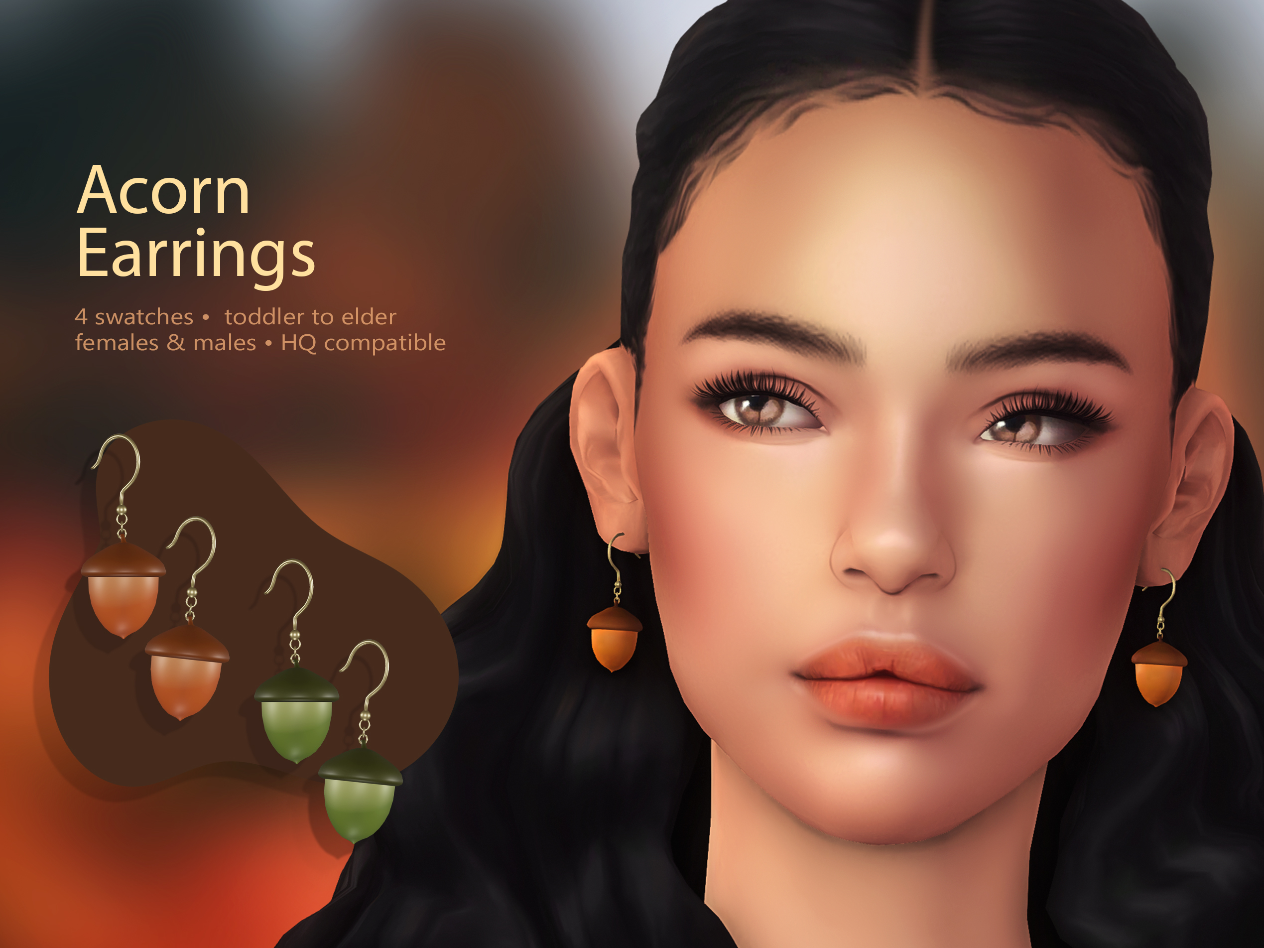 Acorn Earrings - Gallery - The Sims 4 Create a Sim - CurseForge
