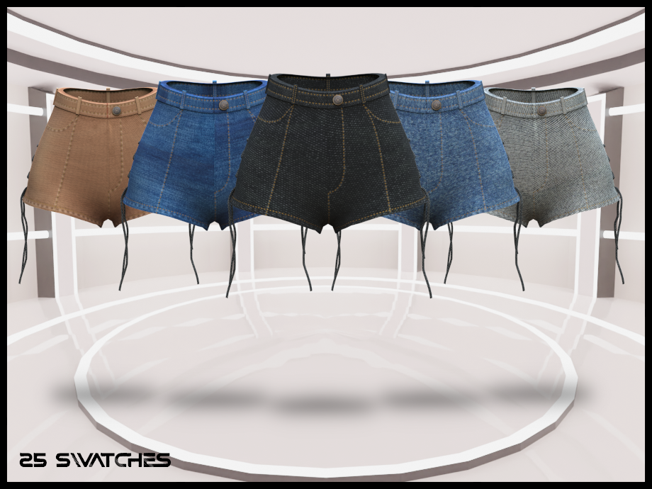 High Waist Lace Up Side Denim Shorts - Gallery - The Sims 4 Create a ...