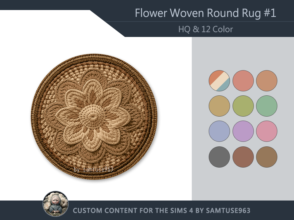 HQ Flower Woven Round Dance Rug #1 Samtuse963 - Gallery - The Sims 4 ...